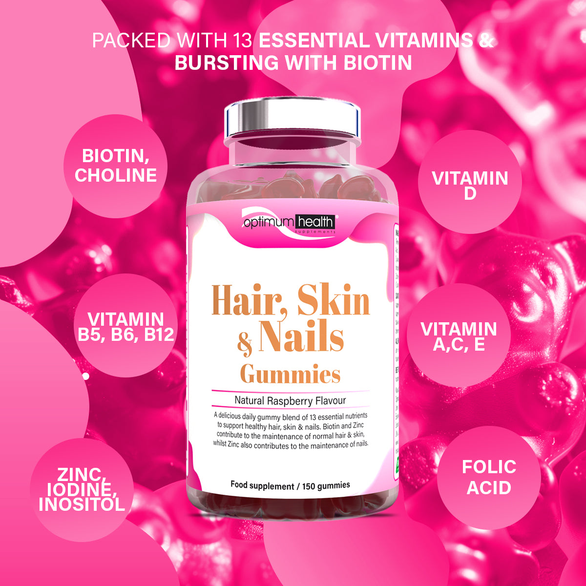Hair, Skin & Nails Gummies - Your Daily Dose of Glow! | 60 & 150 Count ...