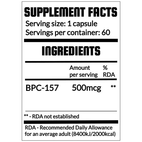BPC-157 Double Strength 500mcg 60 capsules – Optimum Health Supplements